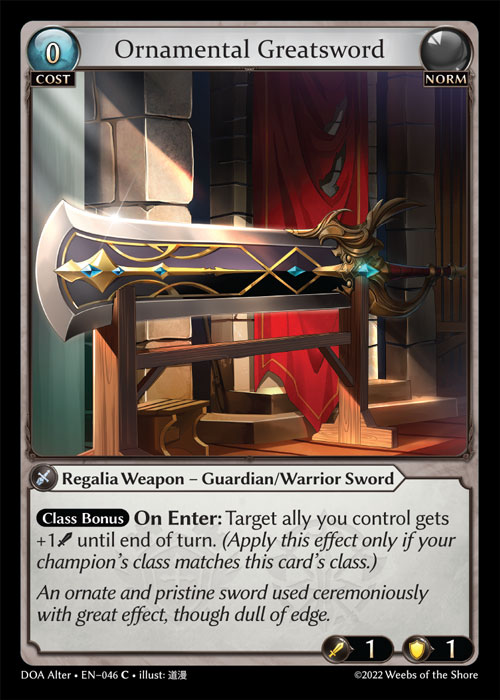 Ornamental Greatsword - Index - Grand Archive Card Database