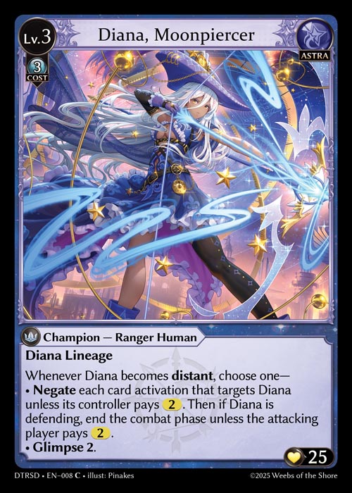 Diana, Moonpiercer (Distorted Reflections Starter Decks) - Index - Grand Archive Card Database